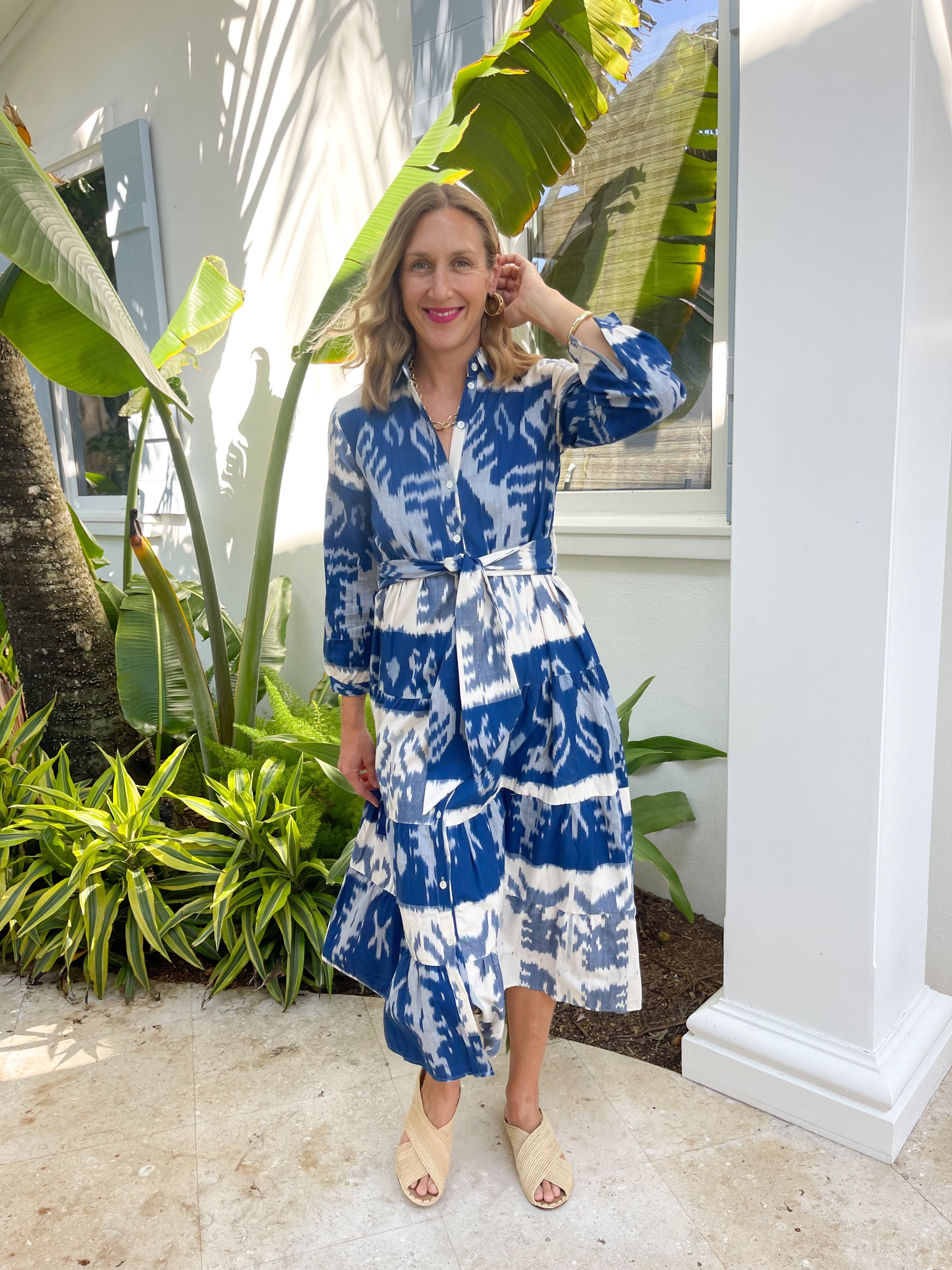 GUADALUPE Ariel Ikat Dress Blue – Matilda's Life Style